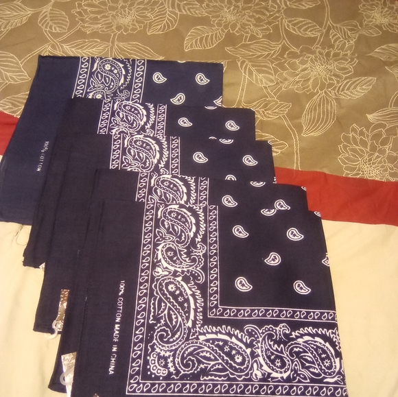 Accessories | 9 Navy Blue Bandanas | Poshmark